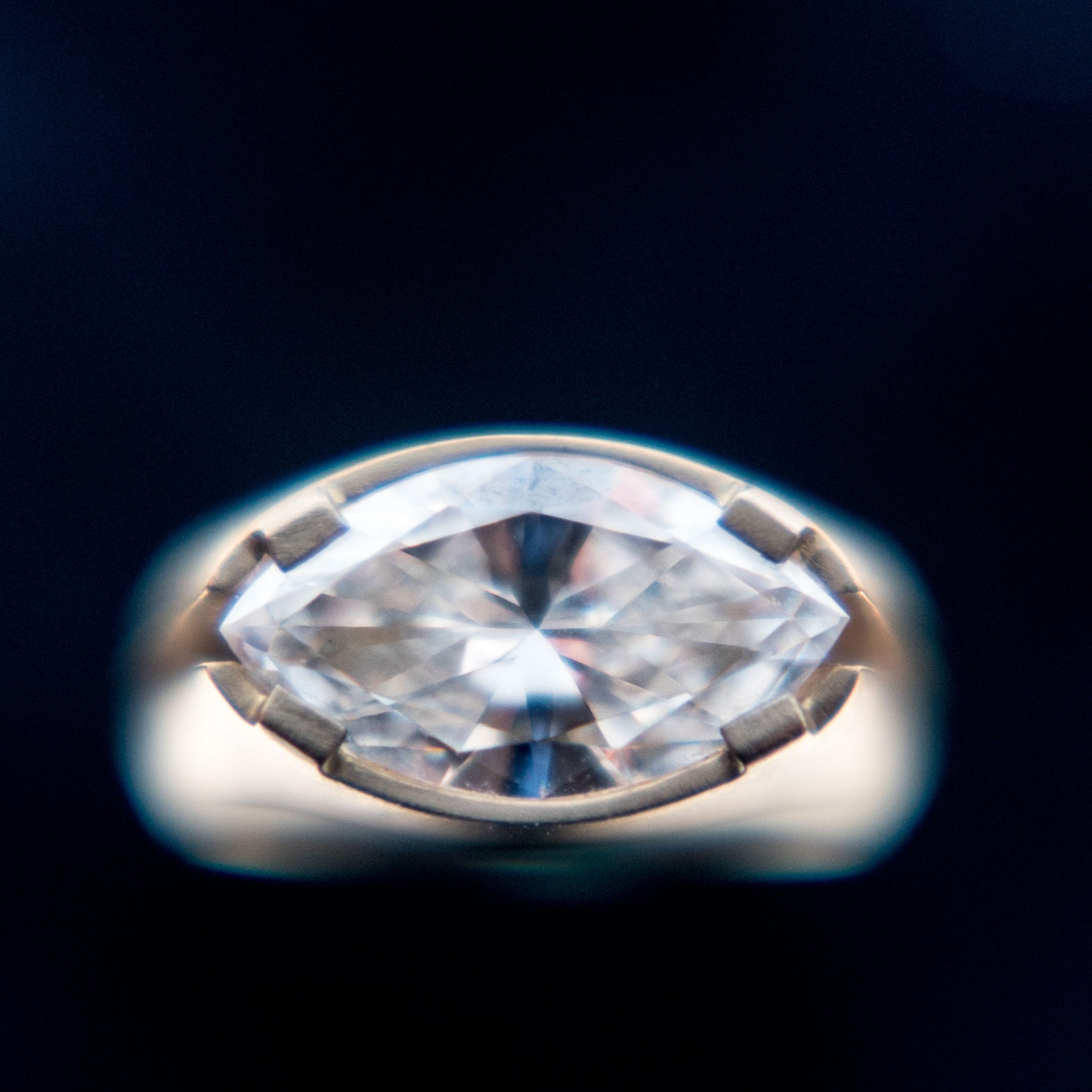 DINAKAMAL - Marquise Diamond Tower Ring - DINAKAMAL